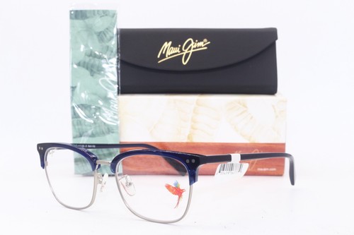 NEW MAUI JIM MJO 2230-03 BLUE SILVER AUTHENTC FRAMES W/CASE EYEGLASSES ...
