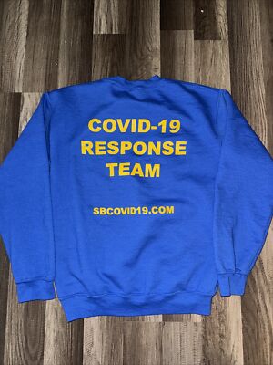 Covid Response Team Crewneck Sweater Blue Small | eBay