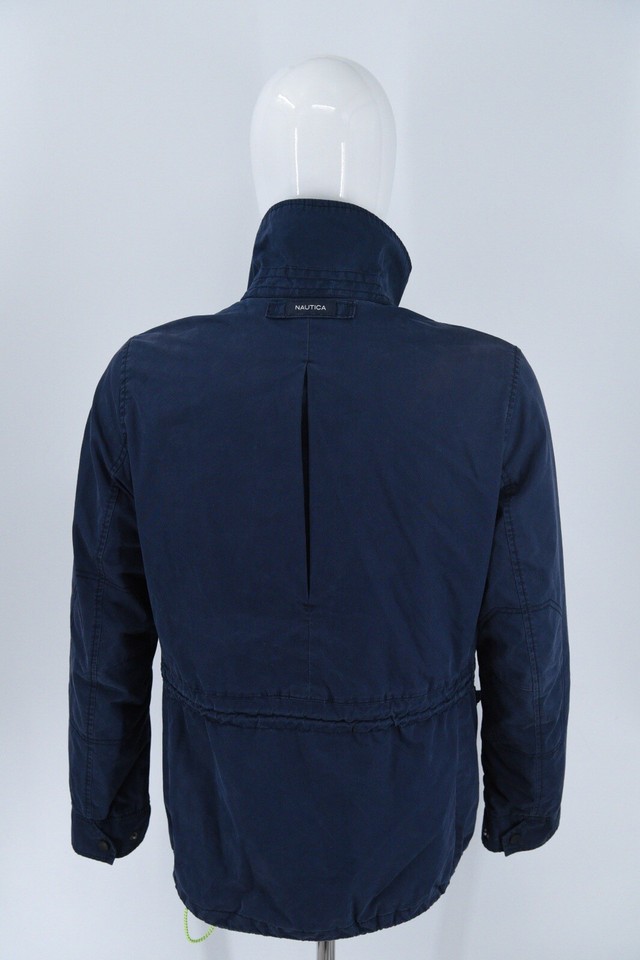 Nautica Navy Blue Softshell Zip Cargo Jacket Water Resistant- Size ...