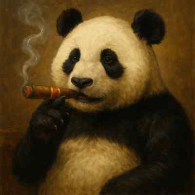 Eleganter Panda mit Zigarre Smoking Retro Wandtattoo Vintage Deko ...