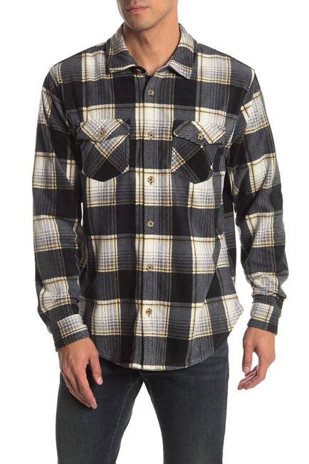 VALOR ,COLLECTIVE Battle Creek Plaid Print Regular Fit Shirt,NATURAL,S ...