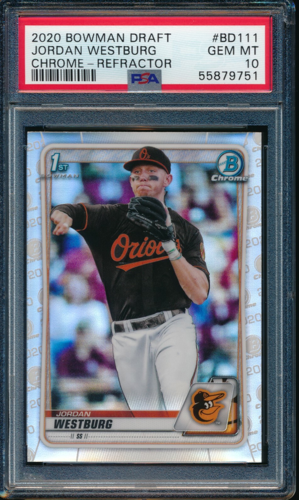 PSA 10 JORDAN WESTBURG 1st 2020 Bowman Chrome Draft Refractor Rookie RC ...