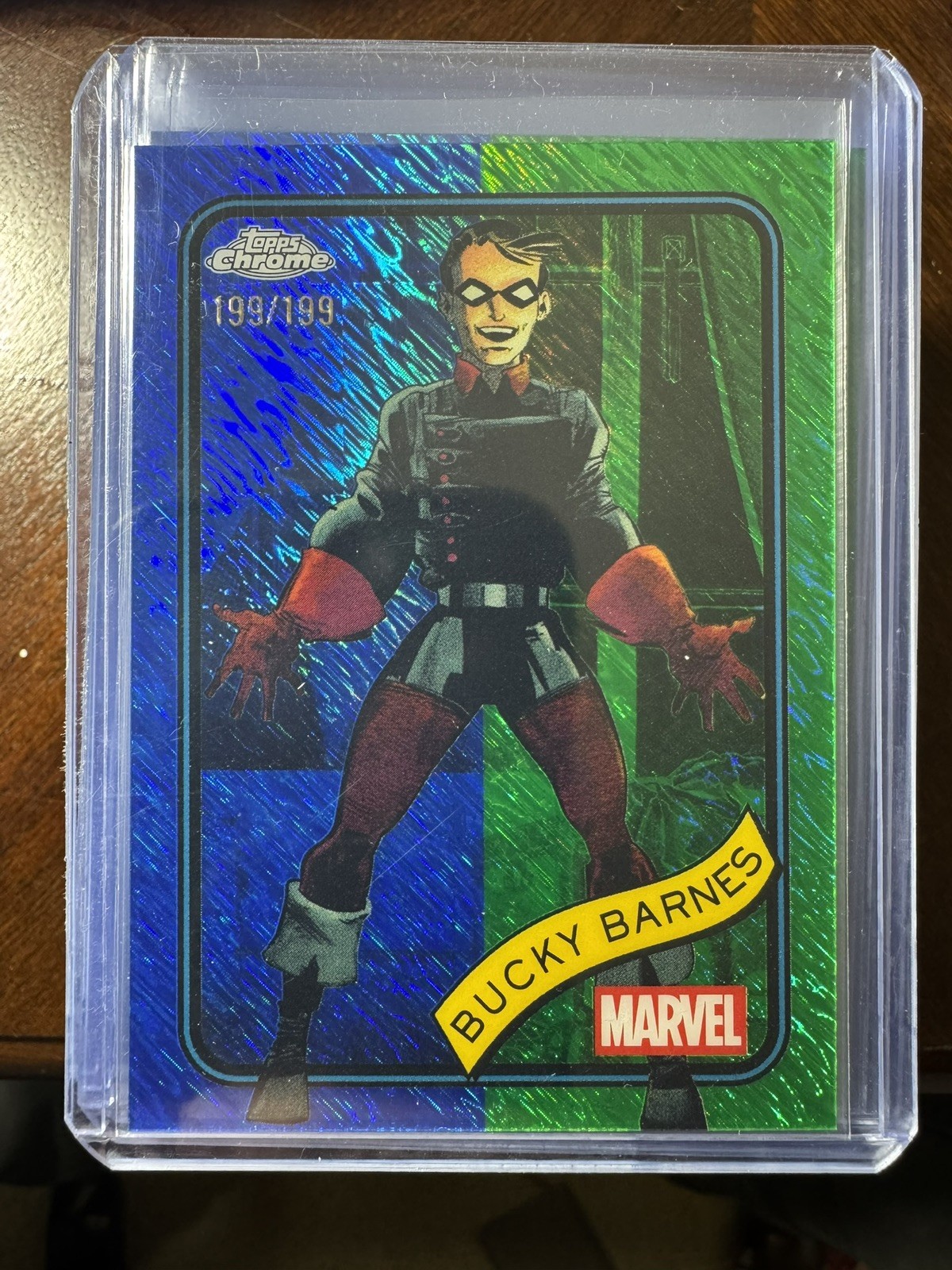 2025 Topps Chrome Marvel BUCKY BARNES Blue & Green Shimmer /199 #124 | eBay