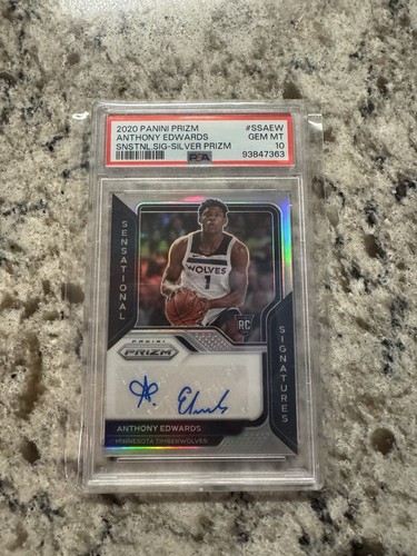 2020-21 Panini Silver Prizm Anthony Edwards RC Rookie AUTO PSA 10 GEM ...