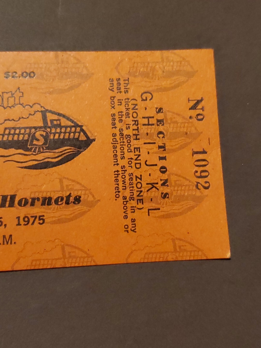 Vintage Shreveport Steamer vs S. Charlotte Hornets WFL Football Ticket ...