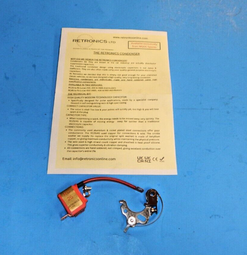 Retronics Hi Tech Modern Condenser + Points for Triumph TR250 + TR6 ...