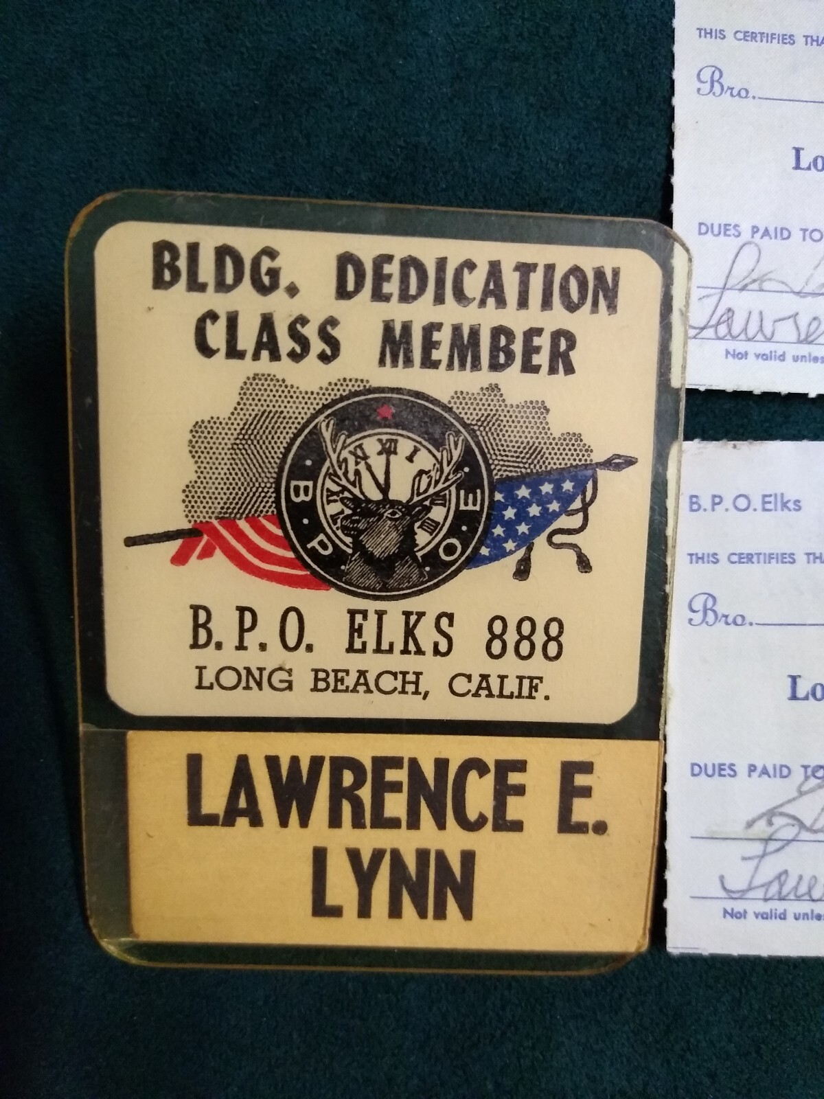 BPOE Elks Badge And Cards Vintage Lot Lodge 888 Long Beach California ...