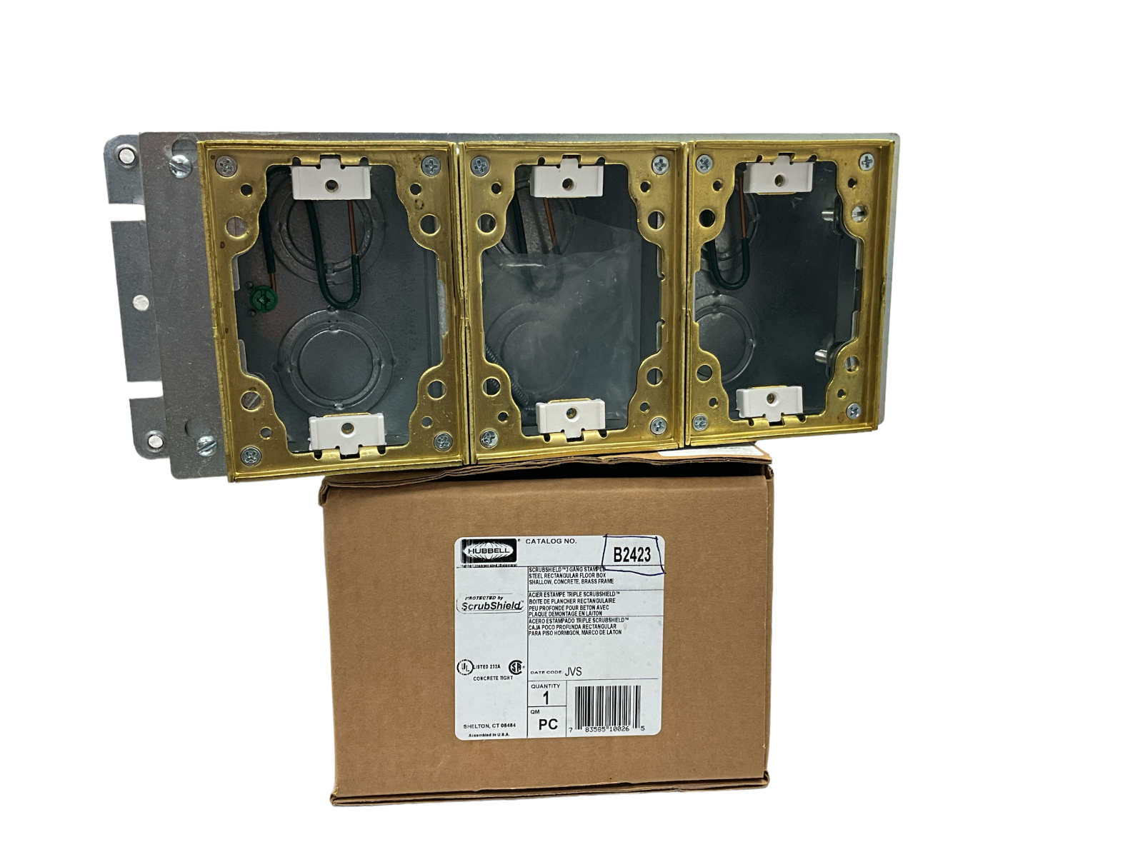 Hubbell Wiring Systems B2423 Stamped Steel 3-Gang Shallow Flush ...