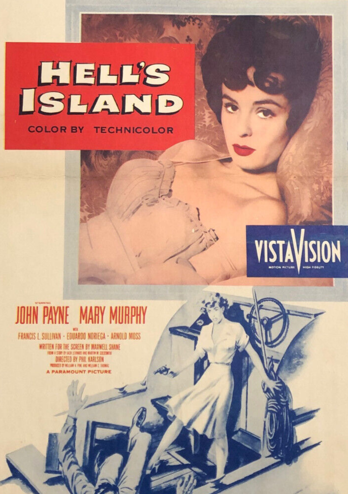 HELL'S ISLAND WINDOW CARD MOVIE POSTER 1955 JOHN PAYNE MARY MURPHY | eBay