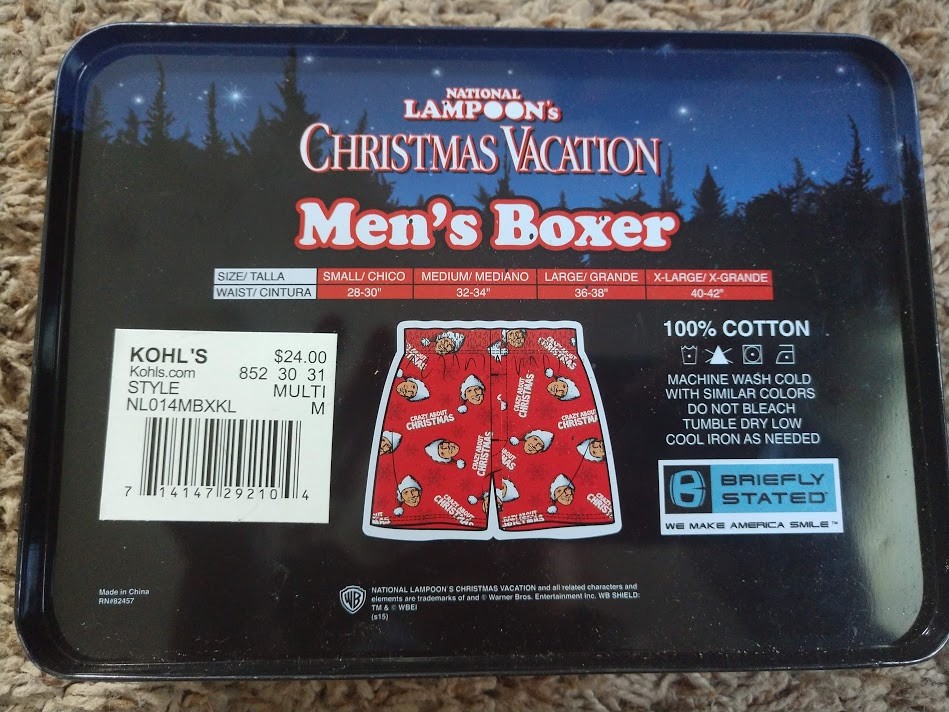 BRAND NEW NATIONAL LAMPOON'S CHEVY CHASE CHRISTMAS VACATION MENS BOXER ...