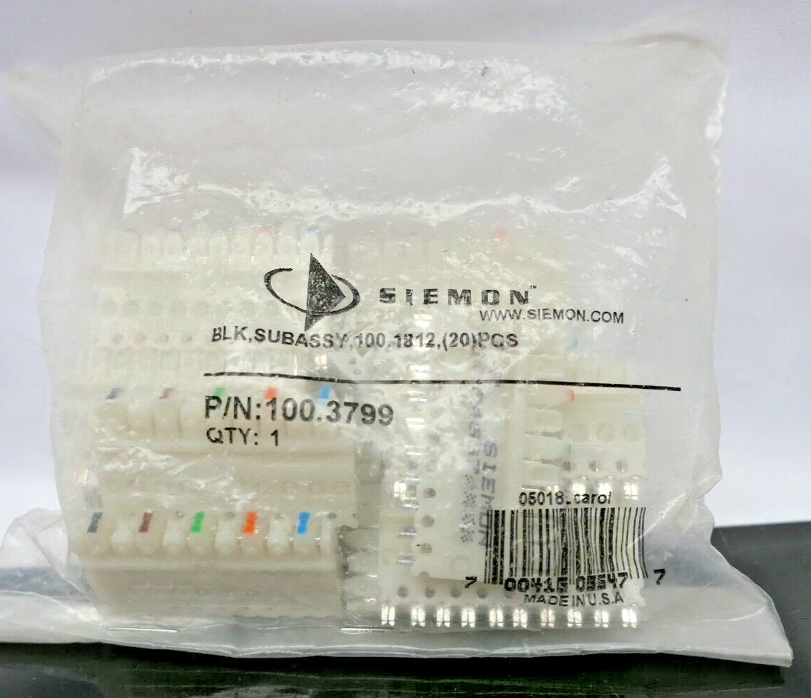Bag of 20 Siemon Connecting Block Modules 100.3799 Connector for sale ...