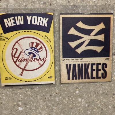 Vintage 1968-72 Fleer Cloth Baseball Stickers Patches (2) New York ...