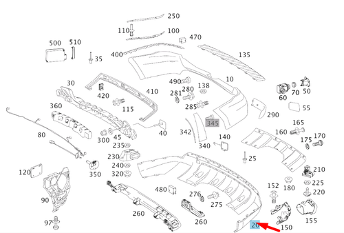 MERCEDES-BENZ GL X164 Rear Bumper Lower Trim Panel A16488555259999 NEW ...
