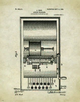 Vintage Adding Machine Patent Art Print CPA Accounting Service Office ...