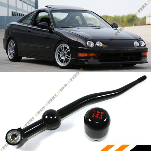 FOR 91-00 INTEGRA JDM BLK DUAL BEND SHORT THROW SHIFTER+ 5 SPEED T-R ...