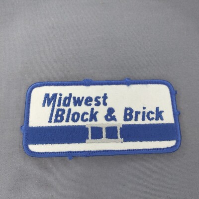 Midwest Block & Brick Bridgeton, MO Missouri Advertising Tab Patch 4.25 ...