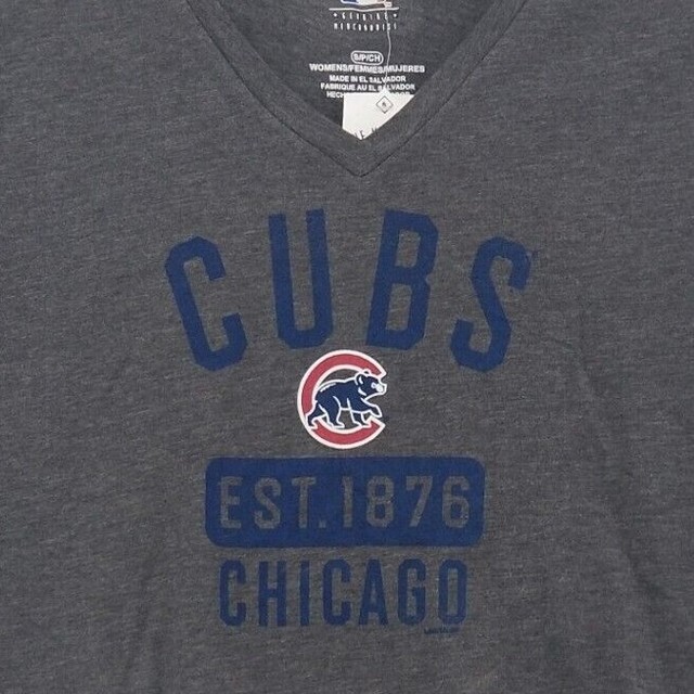 MLB Chicago Cubs EST. 1876 Women's V Neck Dark Gray T-Shirt Size Medium ...