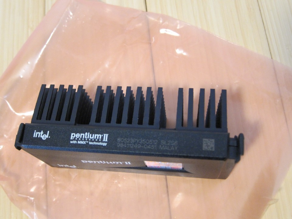 NOS 1x Intel Pentium II 350Mhz SL2S6 Slot 1 CPU with Heat Sink Tested ...