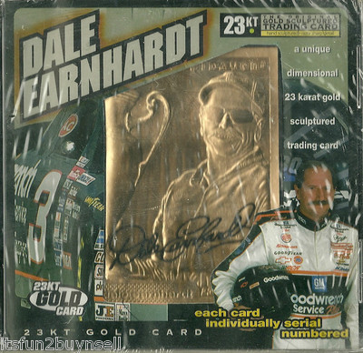 2001 DALE EARNHARDT 23 Kt Gold Card The Intimidator #3 Black Auto in Cd ...