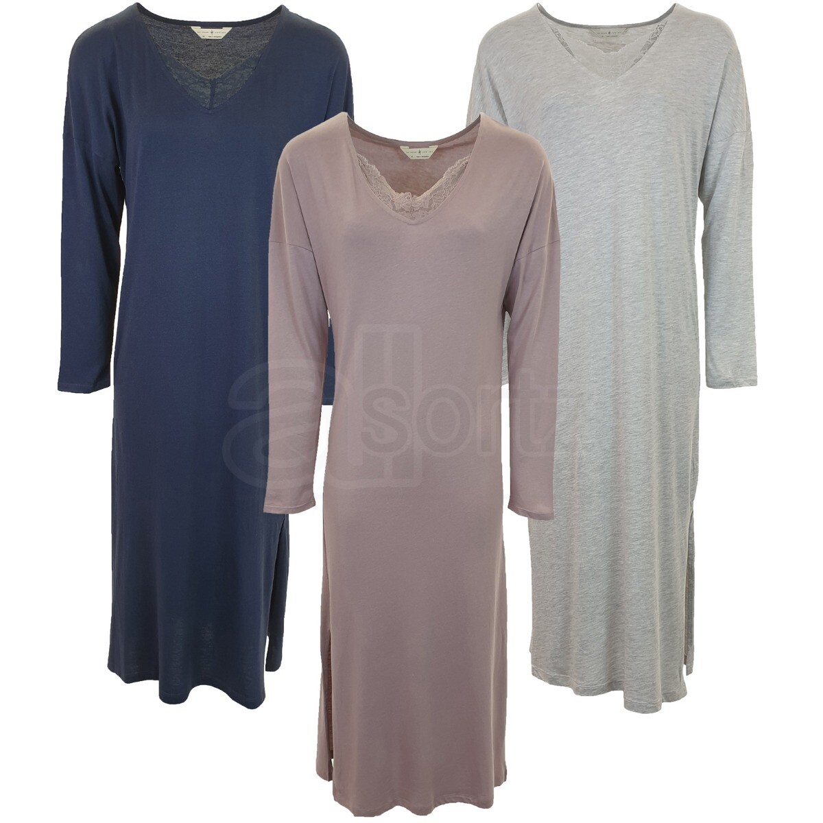 Ladies Cotton Modal Long Sleeve Nightdress Womens Nightie New Uk Size M ...