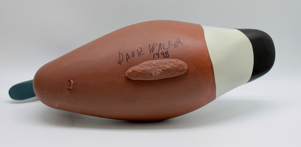 Signed Dave Walker 1998 13" Wooden Duck Decoy - Blue-Winged Teal Drake ...