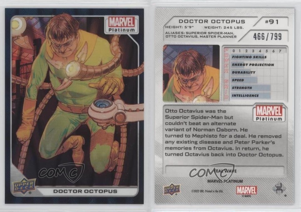 2023 Upper Deck Marvel Platinum Teal Wave 466/799 Dr Octopus Doctor #91 ...