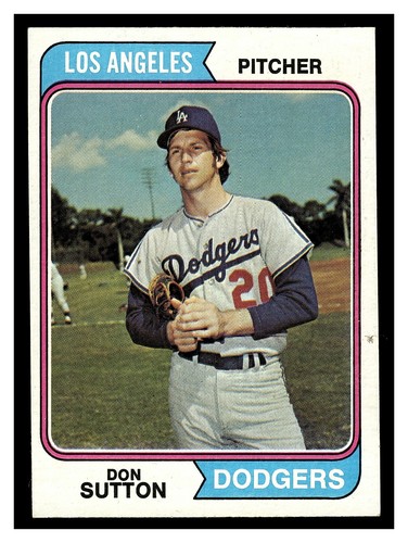 1974 TOPPS DON SUTTON #220 LOS ANGELES DODGERS HOF HIGH GRADE NO ...