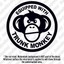EQUIPPED WITH TRUNK MONKEY Vinyl Decal Sticker Button Funny Meme ...