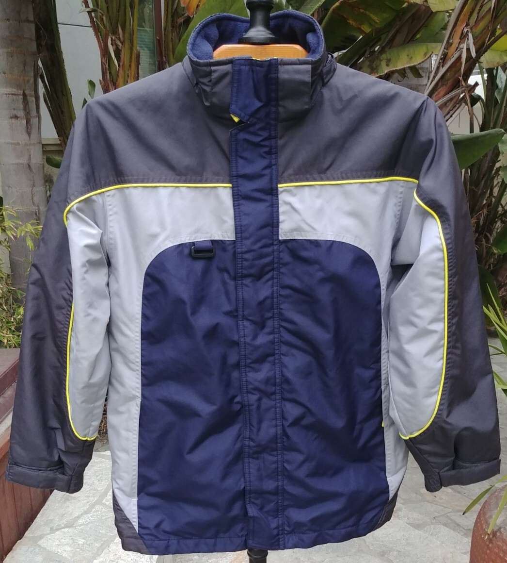 Cherokee Boy's Navy Blue Winter Coat Insulated Hooded Full Zip Pockets ...