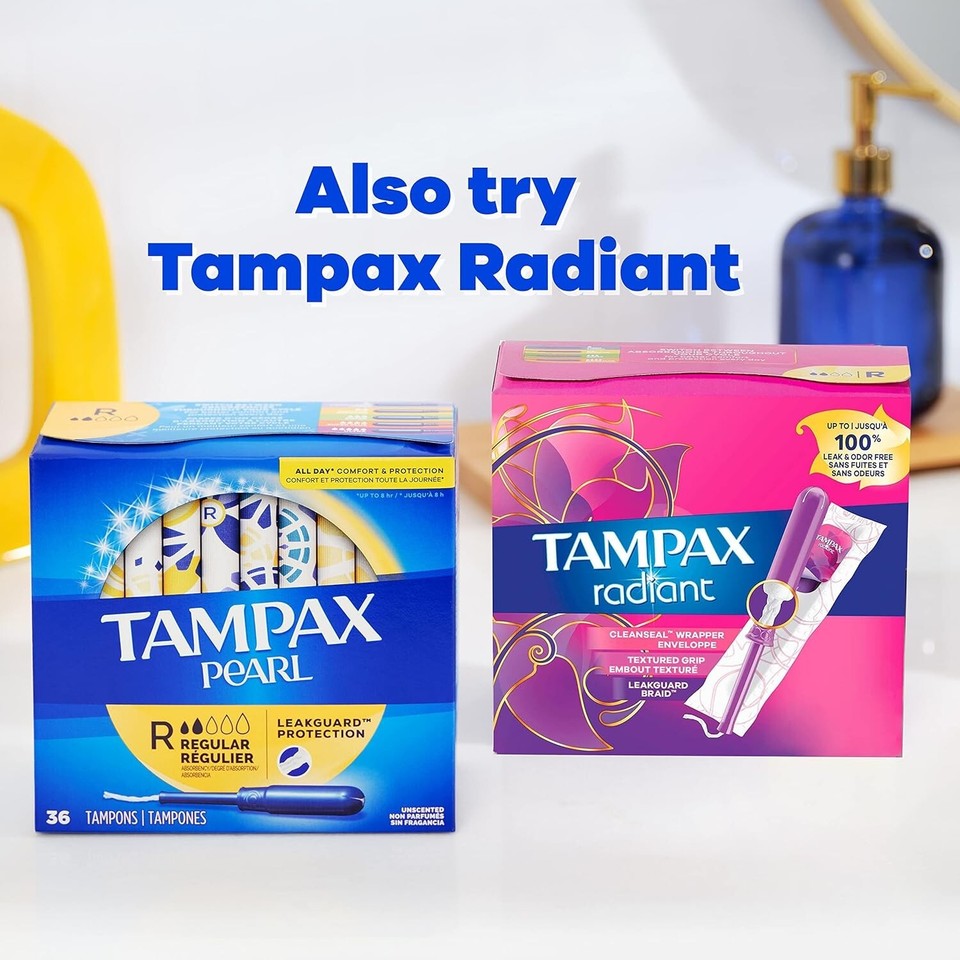 Tampax Pearl Tampons Trio Pack, Super/Super Plus/Ultra Absorbency | 34 ...