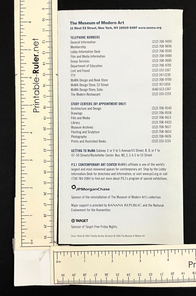 2004 MOMA Visitor Floors Guide Modern Art Museum New York City Travel ...