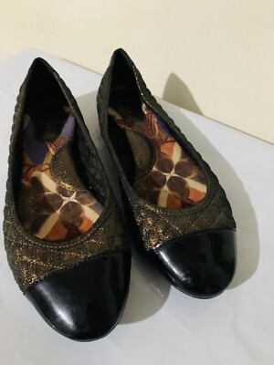 Born Riley Black Bronze Iridescent Quilted Slip-On Cap Toe Patent Flats ...