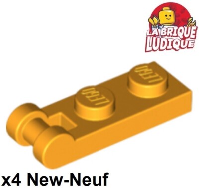 Lego 4x Plate Modified 1x2 with Handle on End poignée bright orange ...