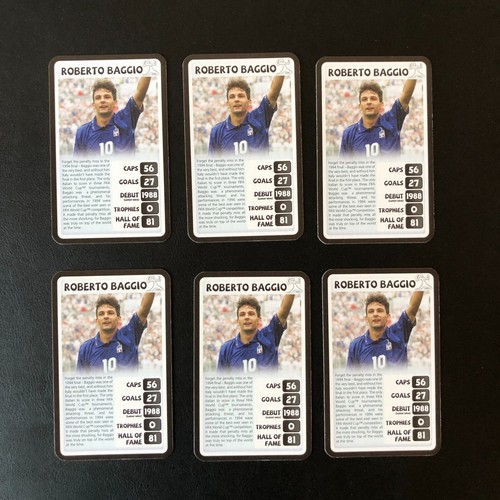Roberto Baggio 2010 Top Trumps Tournament FIFA World Cup 6 Card Lot ...