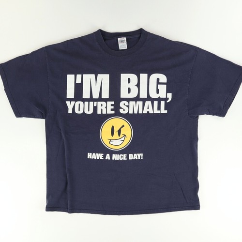 Delta I'm Big, You're Small Solid T-Shirt Navy Blue M… - Gem