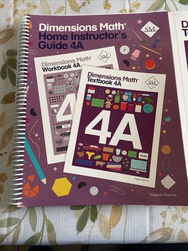 Dimensions Math Home Instructor’s Guide 4A & 4A Textbook And Tests 4B ...