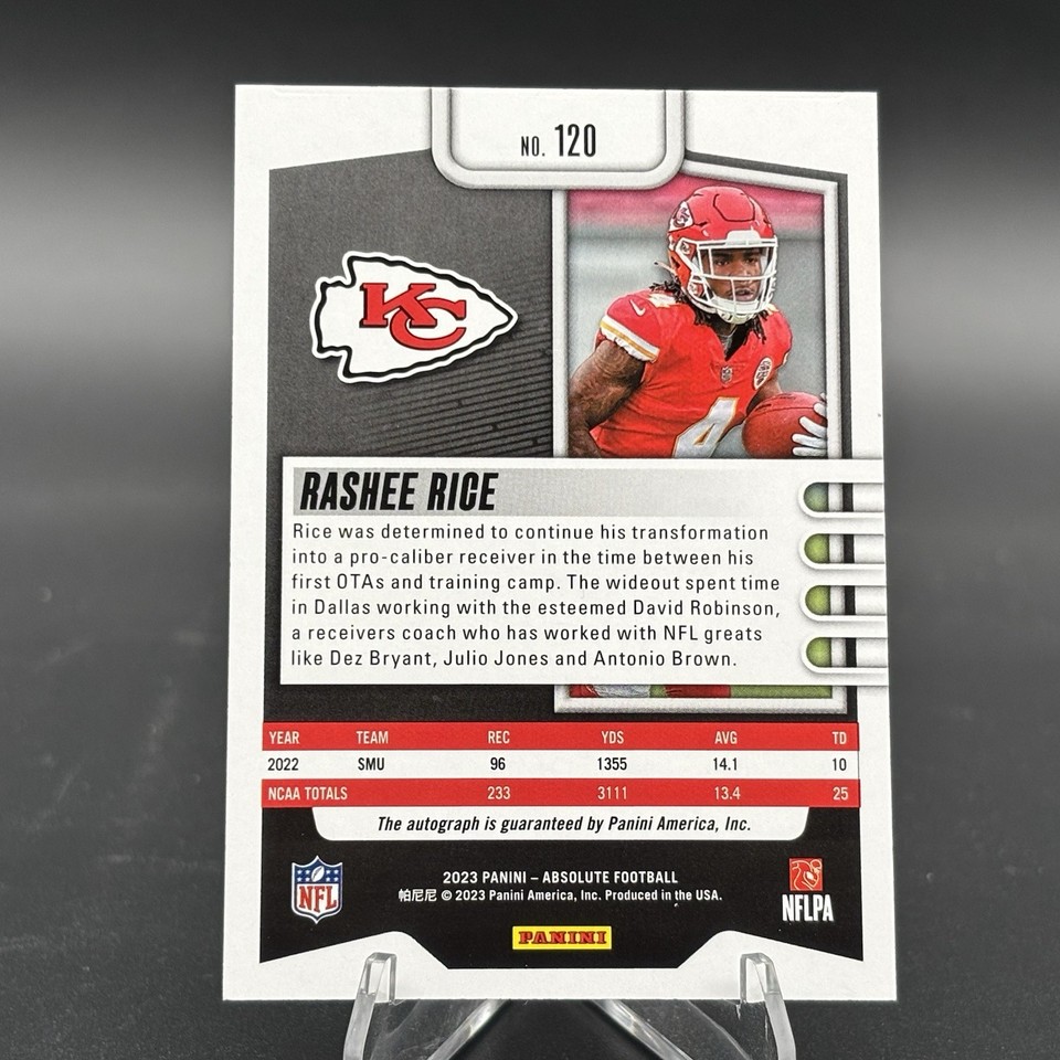 2023 Absolute Rashee Rice Signature Blue Diamonds /15 Kansas City ...