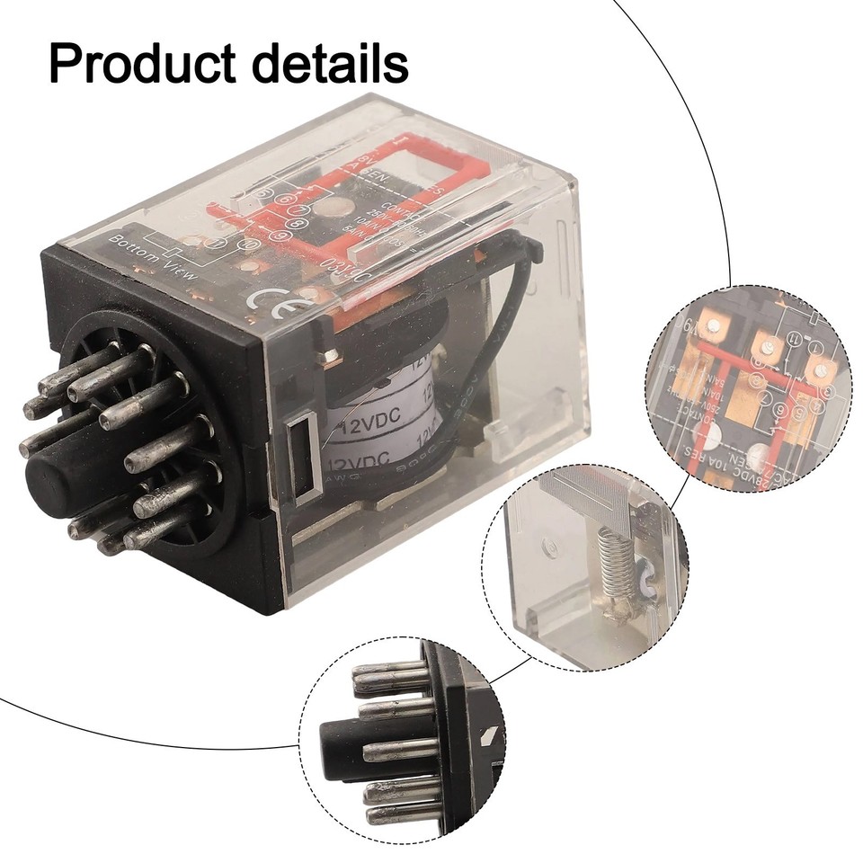 Small Intermediate Relay 12V DC 11 Pin Communication Electronic ...