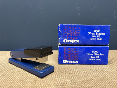 VINTAGE OFREX ANGLIA STAPLER & 2 PACKS OF STAPLES - RETRO OFFICE ...