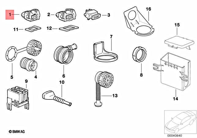 Genuine BMW M3 X1 X3 X5 X6 Z3 M3 CRT E31 E36 E38 Plug Housing 2-Pin ...
