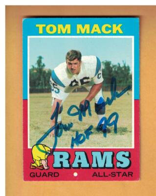 Tom Mack AUTOGRAPHED 1972 TOPPS FOOTBALL CARD SIGNED LOS ANGELES RAMS ...