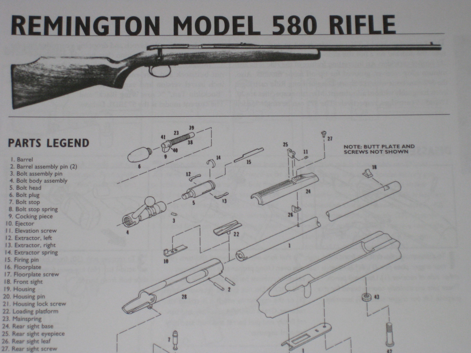 REMINGTON MODEL 580 RIFLE EXPLODED VIEW | eBay