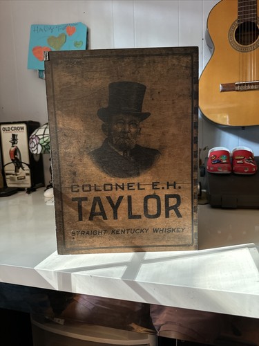 Colonel EH Taylor Wooden Box E. H. Taylor Bourbon Wood Advertising ...