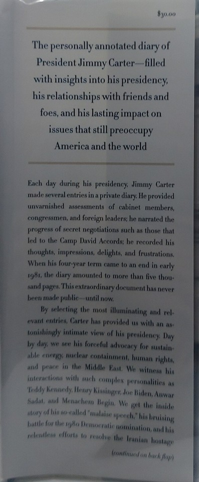 Jimmy Carter White House Diary Signed Full Signature First Edition ...