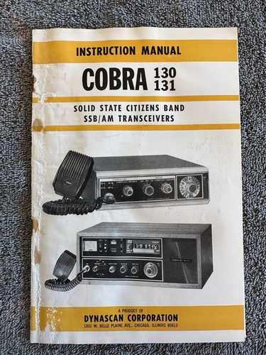COBRA 130 & 131 SSB /AM CB RADIO MANUAL SUPER RARE VINTAGE EARLY 1970s ...