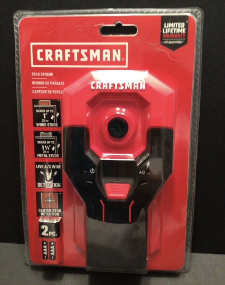 Craftsman Stud Sensor CMHT77620 1 1/2" Depth Metal & Wood Live Wire ...