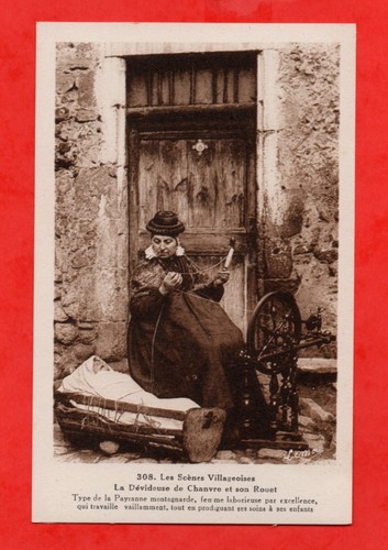 Les scènes villageoises - La dévideuse de chanvre et son rouet (J3303 ...