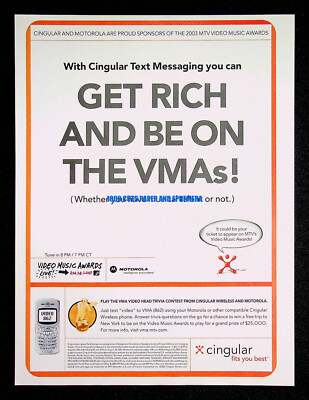 Cingular Wireless Cell Phone Service 2003 Motorola Print Magazine Ad ...