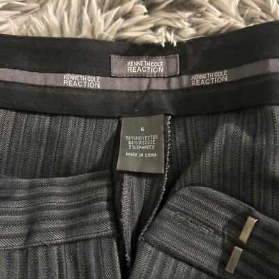 Kenneth Cole Reaction Business Dress Pants Sz 6 Classic Gray Pin ...