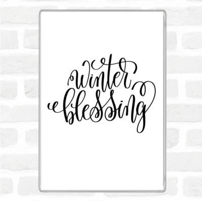 White Black Christmas Winter Blessing Quote Jumbo Fridge Magnet | eBay UK